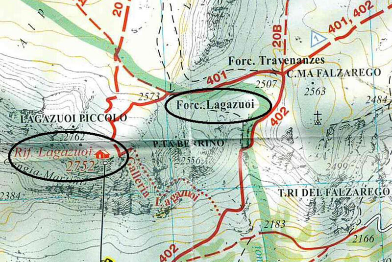 Klettersteig Lagazuoi in den Dolomiten | Karte & Beschreibung - Berghotel